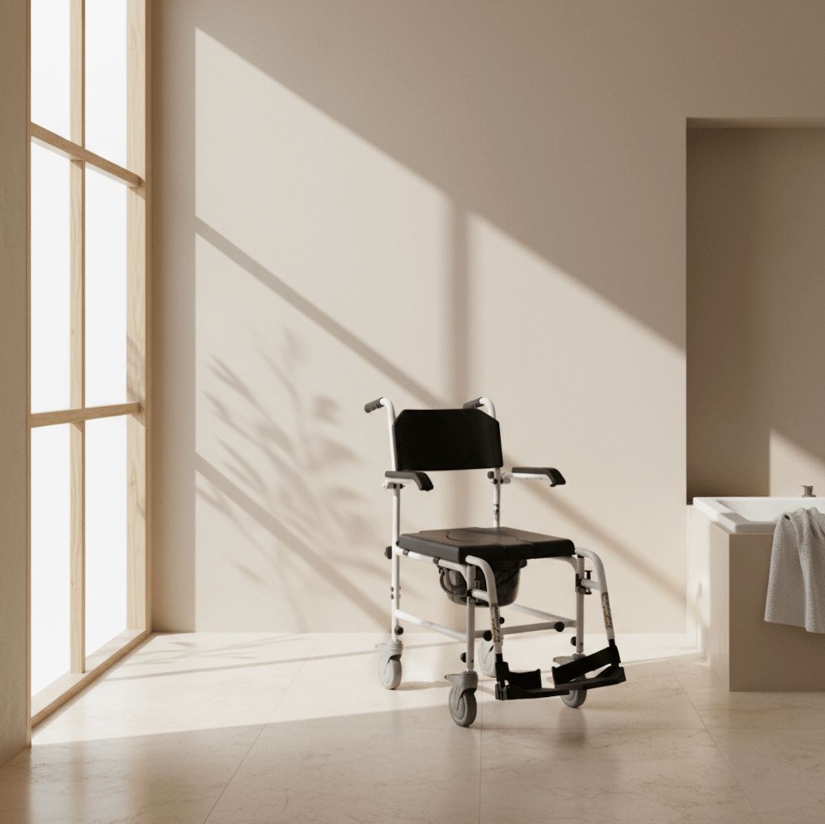 ASSURE REHAB Aluminium Shower Commode Chair (AR-0233) – Care@Home