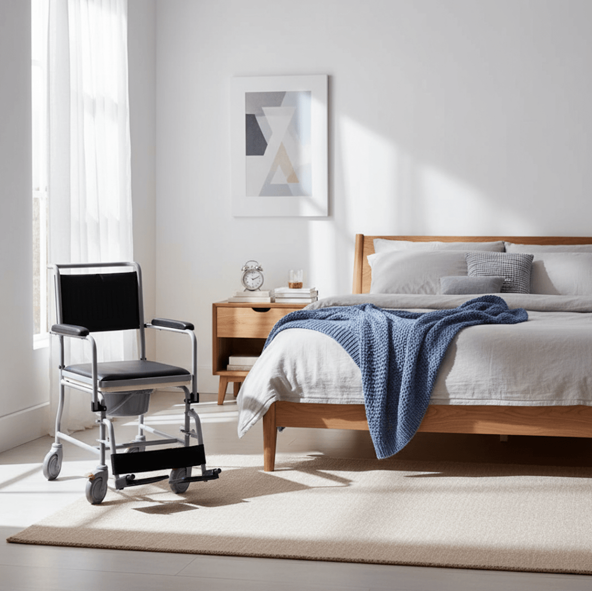 ASSURE REHAB Commode Chair With Detachable Footrests (AR-0222) – Care@Home